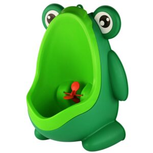 cute frog standing potty training urinal for boys toilet with funny aiming target - blackish green