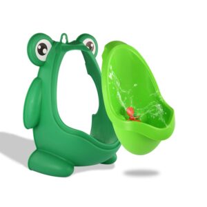 Cute Frog Standing Potty Training Urinal for Boys Toilet with Funny Aiming Target - Blackish Green