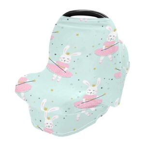 nursing cover breastfeeding scarf bunny girl ballerina - baby car seat covers, infant stroller cover, carseat canopy(810c)