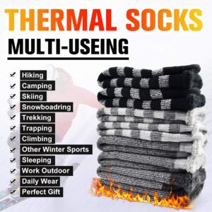 Busy Socks Winter Warm Thermal Socks for Men Women Extra Thick Insulated Heated Crew Boot Socks for Extreme Cold Weather, Medium, 1 Pair Black