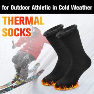 Busy Socks Winter Warm Thermal Socks for Men Women Extra Thick Insulated Heated Crew Boot Socks for Extreme Cold Weather, Medium, 1 Pair Black