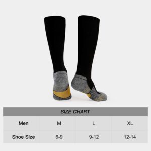 WANDER 6 Pairs Men's Athletic Run Cushion Over-the-Calf Tube Socks (6 pairs Yellow, XL:Shoe Size:12-14)