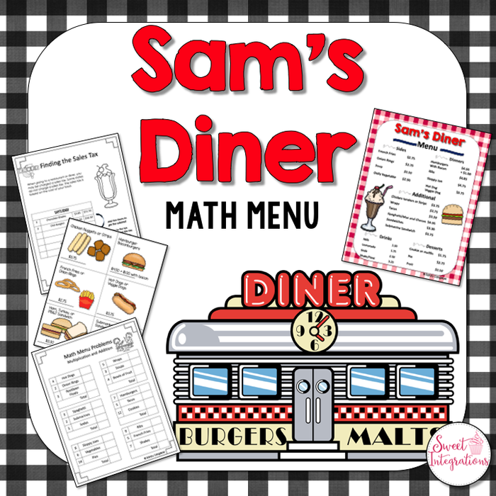 Sams' Diner Math Restaurant Menu