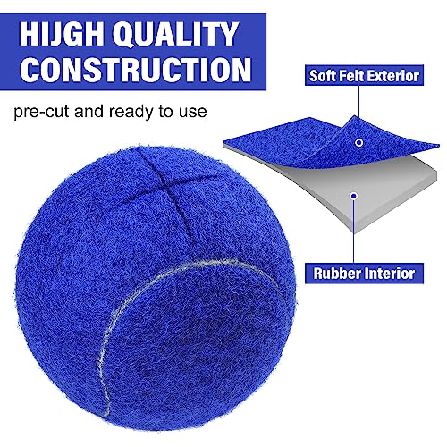 URBEST 4PCS Precut Walker Tennis Balls for Furniture Legs and Floor Protection (Blue)