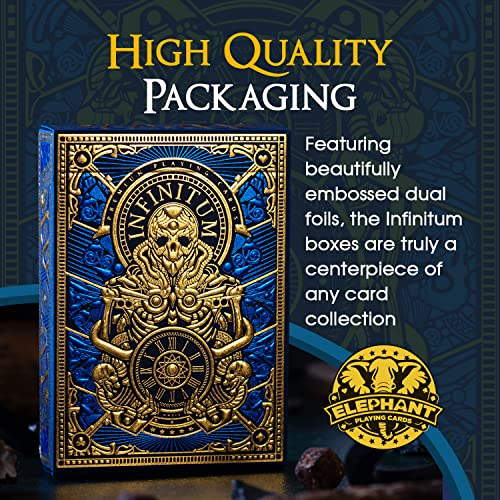 Infinitum Royal Blue & Gold Playing Cards, Deck of Cards with Free Card Game eBook, Premium Card Deck, Cool Poker Cards, Unique Bright Colors for Kids & Adults, Card Decks Games, Standard Size