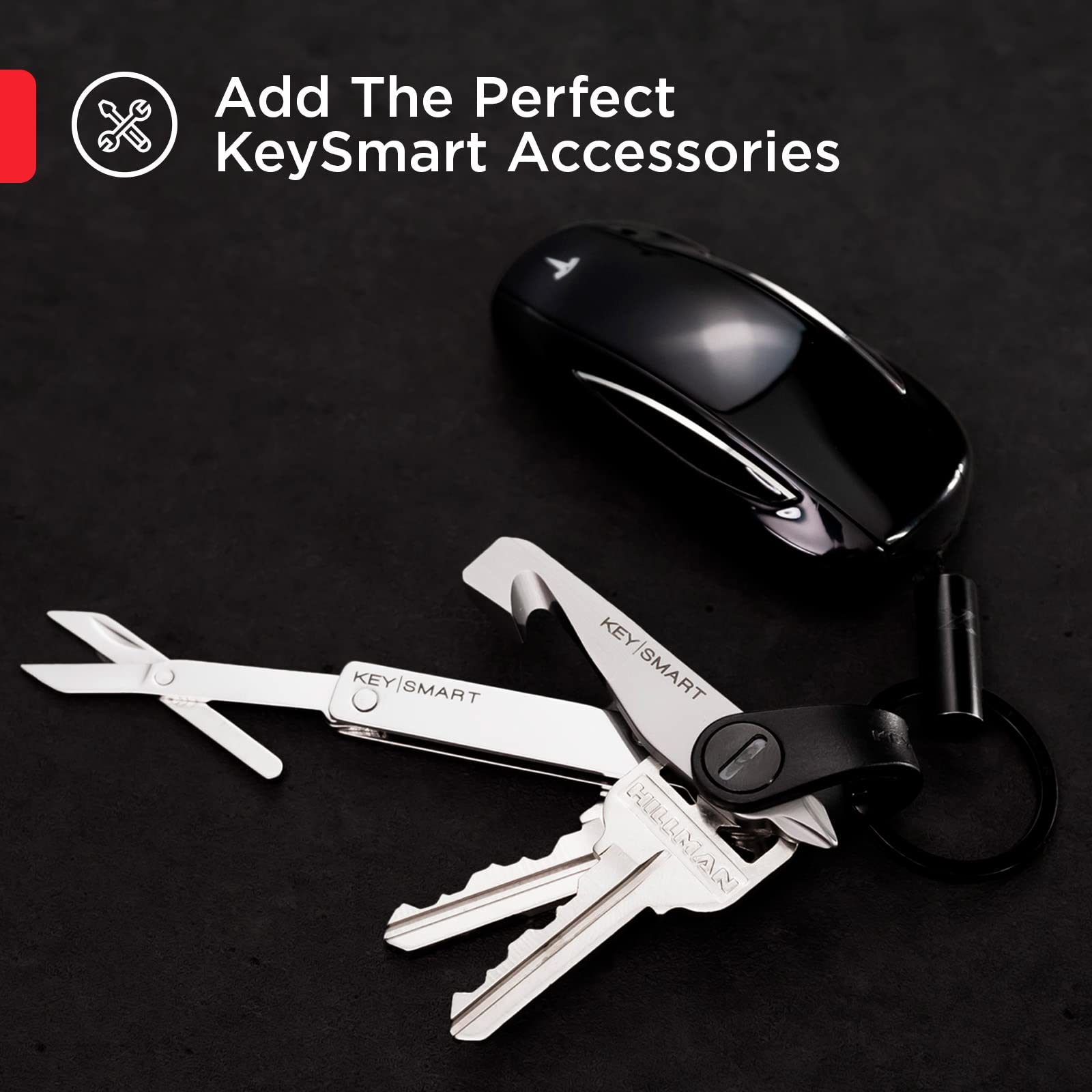 KEY SMART KeySmart Mini Key Organizer Keychain Holder - Compact Key Holder for Keychain Key Case, Key Holder, Attach Key Fob