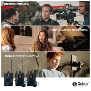 D Debra CM-02 UHF Wireless Lavalier Microphone with 30 Selectable Channels for DSLR Camera Phone Interview Live Recording, Wireless Lapel Microphone (CM-02)