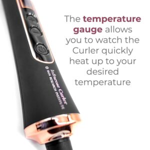 Skin Research Institute Infrarose Infrared Curling Iron, Reduced Damage & Frizz, Tourmaline & Ceramic Barrel Wand, Easy Grip, Adjustable Heat Settings