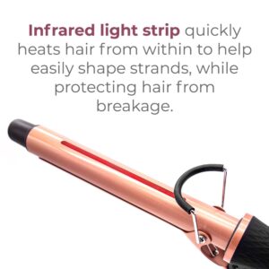 Skin Research Institute Infrarose Infrared Curling Iron, Reduced Damage & Frizz, Tourmaline & Ceramic Barrel Wand, Easy Grip, Adjustable Heat Settings