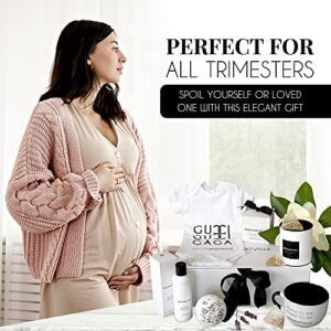 Pregnantville - Pregnancy Gifts, Pregnancy Must Haves, New Mom Essentials for Relaxing, First Time Mom Gift Idea, Pregnant Mom Gifts - Black Romper