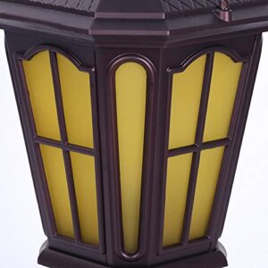 Mrdsre Outdoor Post Light Festive Lights Powered Post Base Mount Deck Light Waterproof Die-cast Aluminum Pillar Lamp E27 Landscape Yard Gate Pillar Lights for Villa Garden Porch Home Lighting