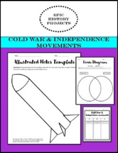 world history: cold war & independence movements - mini lesson & illustrated notes projects