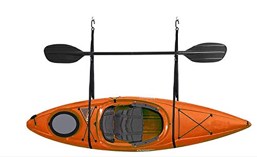 JD104 Wall Hangers 100IBS Capacity Kayak Storage for Paddle Board,Surfbard,Longboards Indoor Kayak Storage Straps System for Garage or Shed,Black