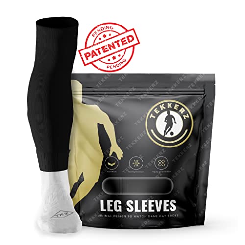 Tekkerz Leg Sleeve Compatible with Grip Socks Best Alternative to Soccer, Football, Hockey, Rugby Athletic Socks