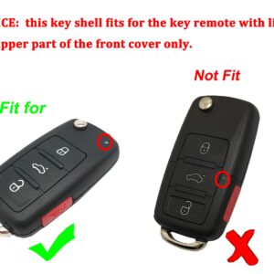 Flip Folding Car Key Fob Case Shell Fit for VW Volkswagen GTI Jetta Eos Golf Replacement Keyless Entry Remote Control Key Fob Cover Housing (1)