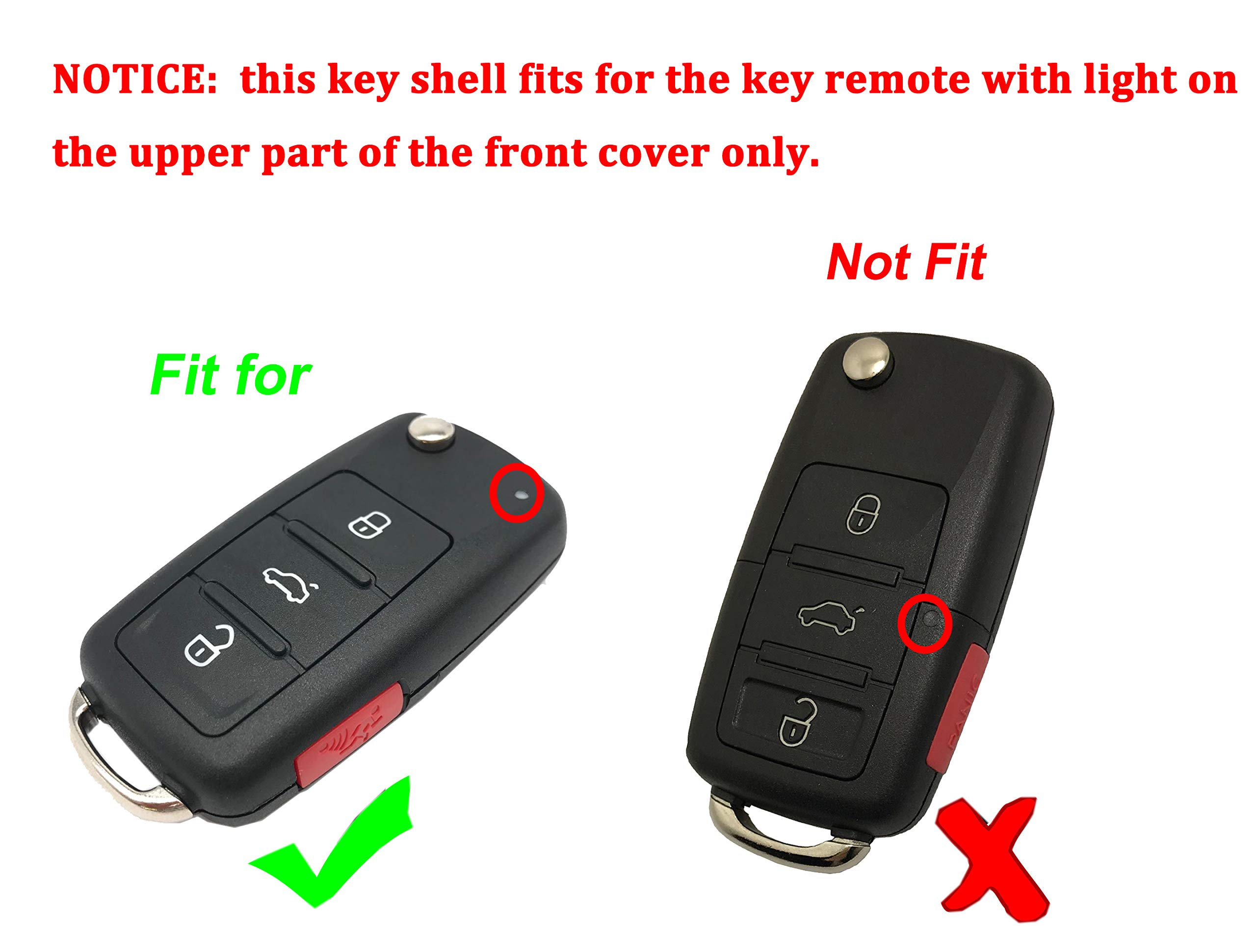 Flip Folding Car Key Fob Case Shell Fit for VW Volkswagen GTI Jetta Eos Golf Replacement Keyless Entry Remote Control Key Fob Cover Housing (1)