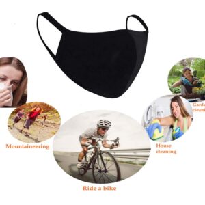 Fashion Protective, Unisex Black Dust Cotton Facial & Mouth Covering, Washable, Reusable Cotton Fabric for Cycling Travel Outdoors (12-Pack Black) …