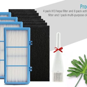 True Filter Replacement for Holmes Aer1 Series Total Air Filter, Replacement Parts # HAPF300AH-U4R, HAP242-NUC (4 HEPA True Filter Replacement + 8 Booster Pre Filter)