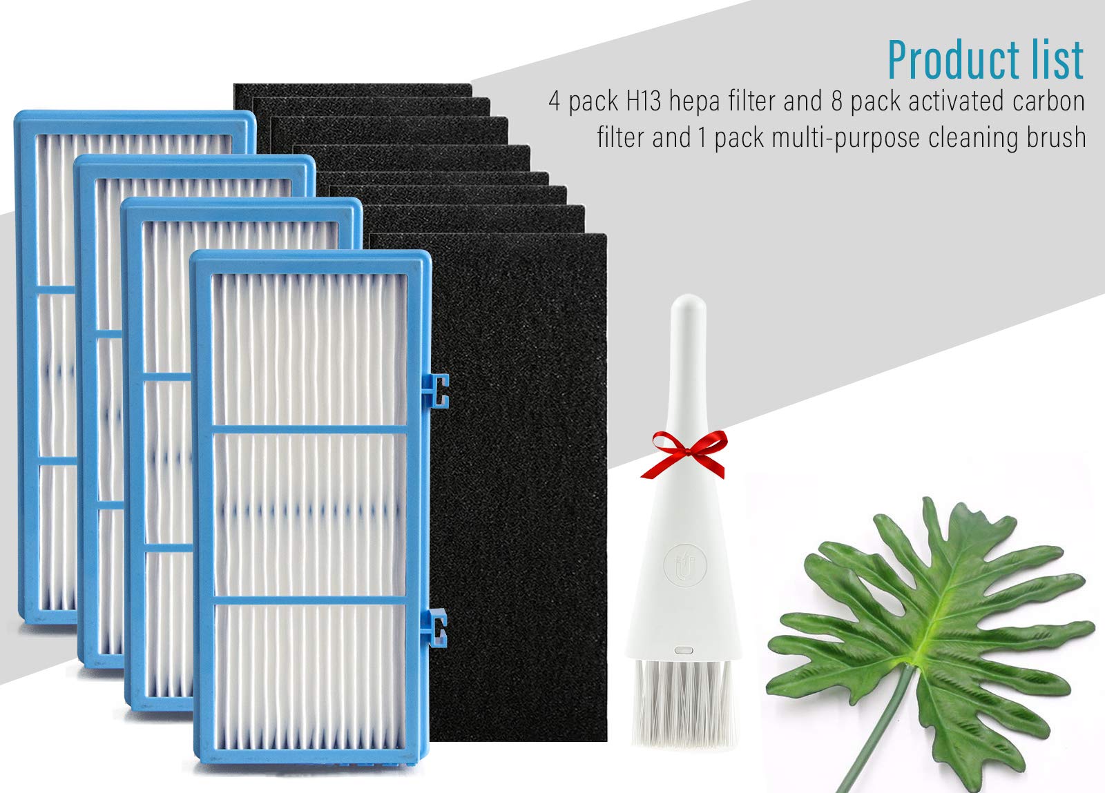 True Filter Replacement for Holmes Aer1 Series Total Air Filter, Replacement Parts # HAPF300AH-U4R, HAP242-NUC (4 HEPA True Filter Replacement + 8 Booster Pre Filter)