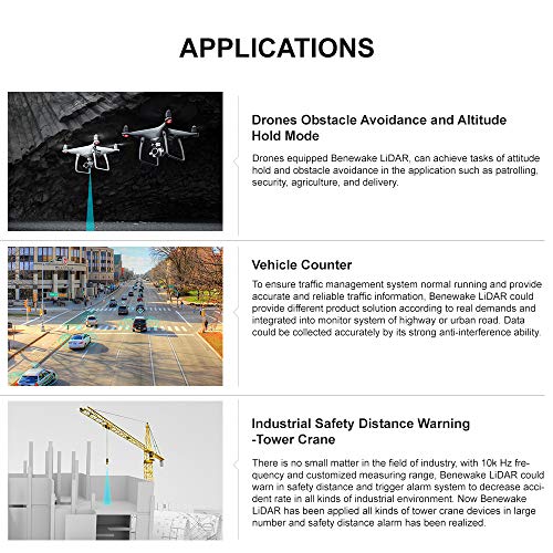 youyeetoo TF03-100 Long Range Lidar Sensor, 100m(328ft) Distance Measurement IP67 100Klux Rangefinder, for Industry, Rail Transit, Intelligent Parking Detection