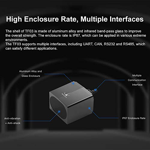 youyeetoo TF03-100 Long Range Lidar Sensor, 100m(328ft) Distance Measurement IP67 100Klux Rangefinder, for Industry, Rail Transit, Intelligent Parking Detection