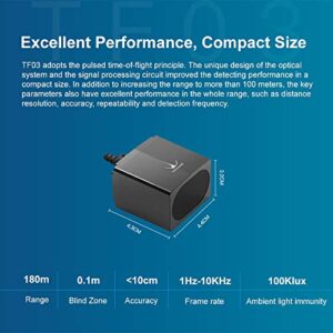 youyeetoo TF03-100 Long Range Lidar Sensor, 100m(328ft) Distance Measurement IP67 100Klux Rangefinder, for Industry, Rail Transit, Intelligent Parking Detection