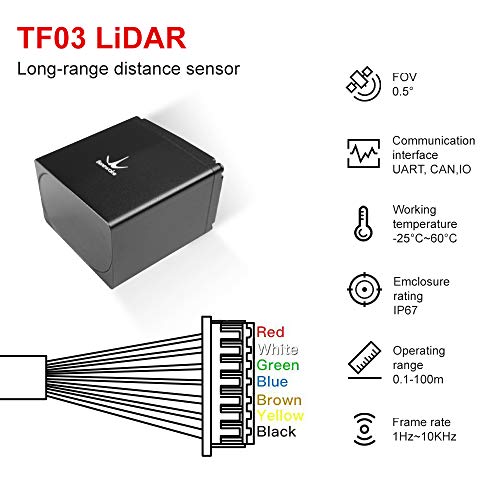 youyeetoo TF03-100 Long Range Lidar Sensor, 100m(328ft) Distance Measurement IP67 100Klux Rangefinder, for Industry, Rail Transit, Intelligent Parking Detection