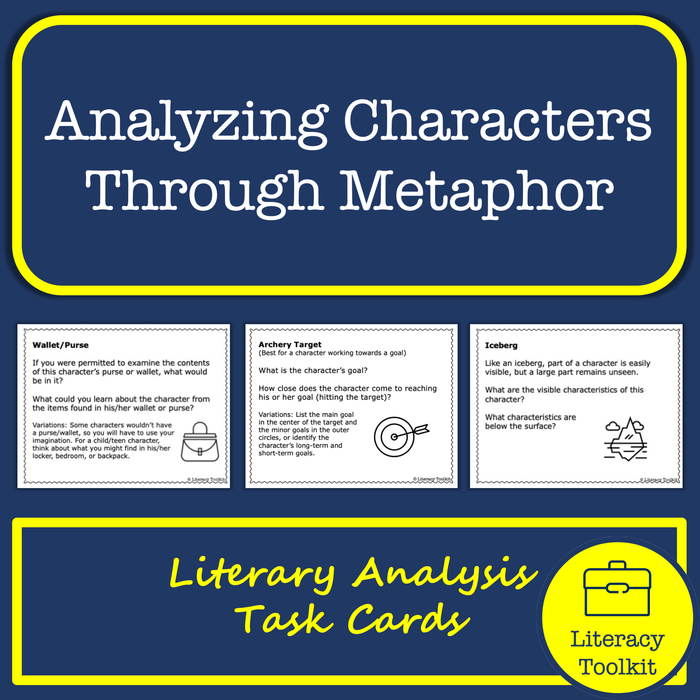 Analyzing Characters Through Metaphor Literary Analysis Task Cards