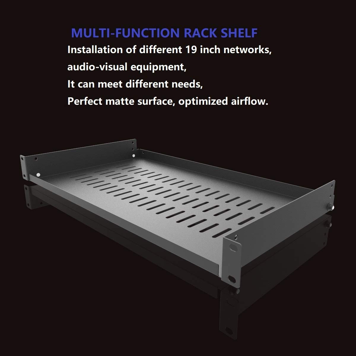 Jingchengmei 2 Pack of 1U Disassembled Vented Cantilever Server Rack Mount Shelf 10" (254mm) Deep for 19" Network Cabinet or Equipment Rack (10V2PC)