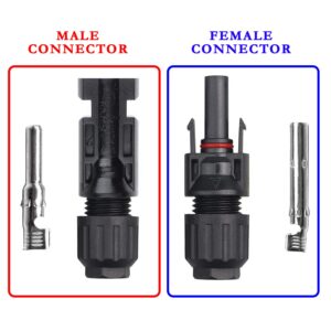 100 Pairs of Connectors for Solar Panels and PV Cables - Rated 1000V/30A - UL Listed, Waterproof Cable Plug IP67