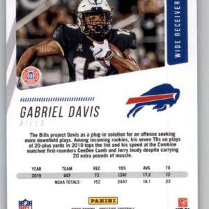 2020 Panini Prestige Football #215 Gabriel Davis RC Rookie Card Buffalo Bills Official NFL Trading Card From Panini America