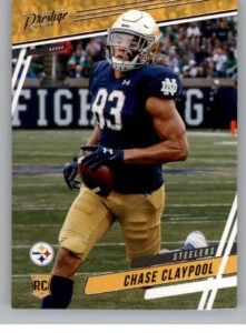 2020 panini prestige football #219 chase claypool rc rookie card pittsburgh steelers official nfl trading card from panini america