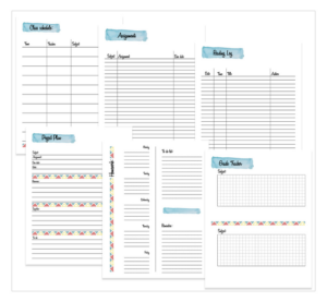 student planner inserts