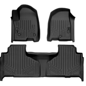 SMARTLINER Custom Fit Floor Mats 2 Row Liner Set Compatible with 2021-2023 Tahoe/Suburban/Yukon & XL with 2nd Row Bench Seat