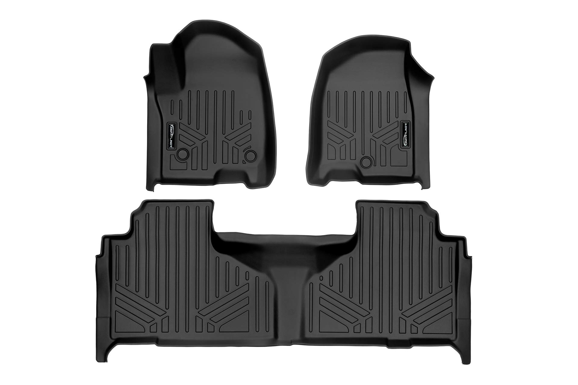 SMARTLINER Custom Fit Floor Mats 2 Row Liner Set Compatible with 2021-2023 Tahoe/Suburban/Yukon & XL with 2nd Row Bench Seat