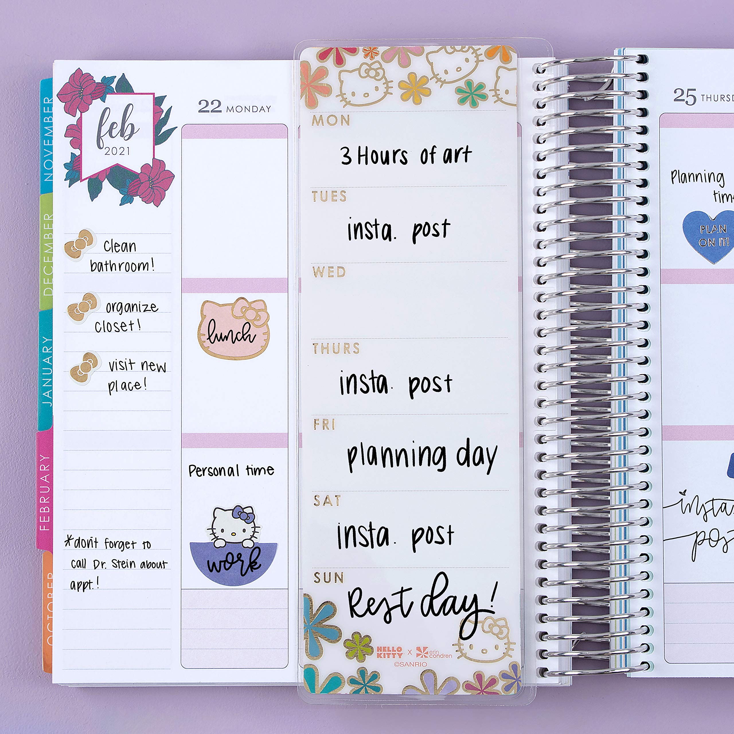 Hello Kitty x Erin Condren Designer Accessories Snap-in Wet Erase to-Do List Dashboard - Reversible, Wet Erase, Repositionable Laminated Reusable Whiteboard for Dry and Wet Erase Markers