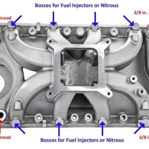 JEGS Intake Manifold for 1969-1996 Small Block Ford 351 Windsor - Hi-Rise, Single Plane, Open Plenum - Square Bore 4150/4160 Flange - 5.68” Carb Pad Height - 3500-8000 RPM