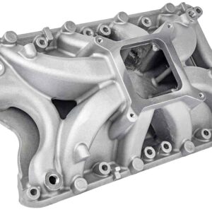 JEGS Intake Manifold for 1969-1996 Small Block Ford 351 Windsor - Hi-Rise, Single Plane, Open Plenum - Square Bore 4150/4160 Flange - 5.68” Carb Pad Height - 3500-8000 RPM