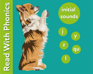 learn the initial phonic sounds 'j, y, z, qu, l' (3 years +)