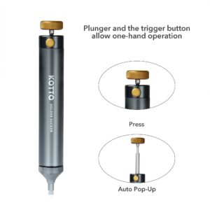 KOTTO Solder Sucker, No Clog Aluminum Desoldering Pump, Soldering Tools with Powerful Vacuum Suction for Removal & Repair, Heat Resistant Silicone Suction Nozzle, Replacement Silicone Tube included