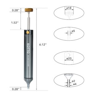 KOTTO Solder Sucker, No Clog Aluminum Desoldering Pump, Soldering Tools with Powerful Vacuum Suction for Removal & Repair, Heat Resistant Silicone Suction Nozzle, Replacement Silicone Tube included