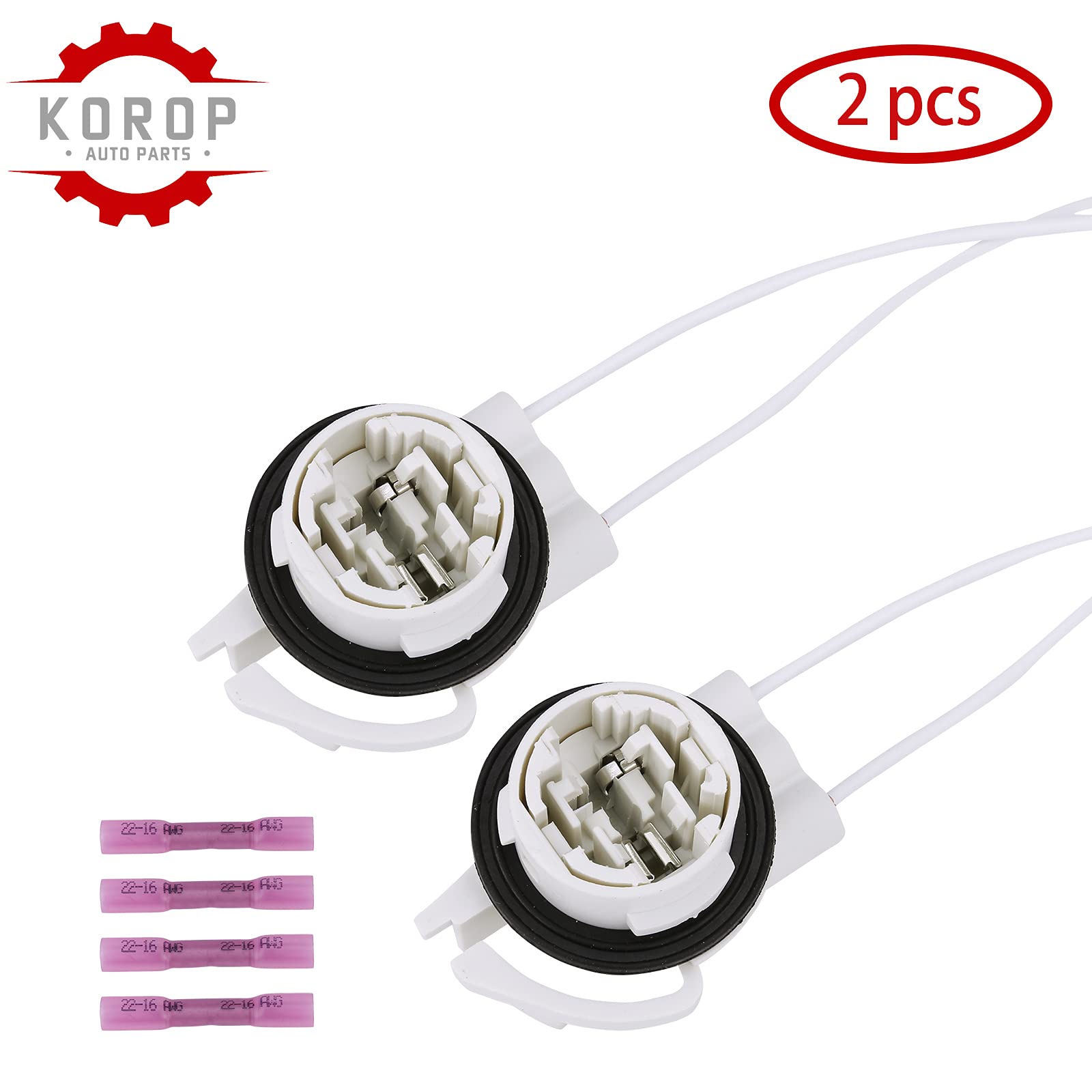 Light Socket Wire Harness Pigtail Repair Kit (2pcs) LED/Standard, Bulbs# 4114,4157,3157,Replaces# 19258649, LS94,645-607,Daytime Running Light Socket,Turn Signal Lamp Socket,Brake Light Socket