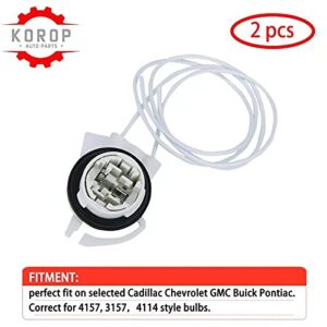 Light Socket Wire Harness Pigtail Repair Kit (2pcs) LED/Standard, Bulbs# 4114,4157,3157,Replaces# 19258649, LS94,645-607,Daytime Running Light Socket,Turn Signal Lamp Socket,Brake Light Socket