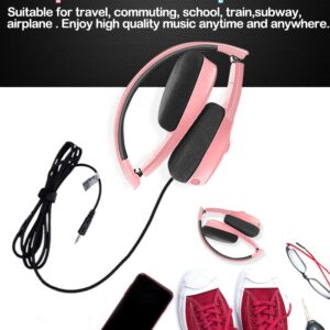 Pink Gaming Headset for Girl, Women, Kids, Teens,Stereo Headphones for PC, PS4, New Xbox One, Smartphones 3.5mm Jack wired kid headset with Detachable Mic,Adjustable Headband, Foldable. (Pink)