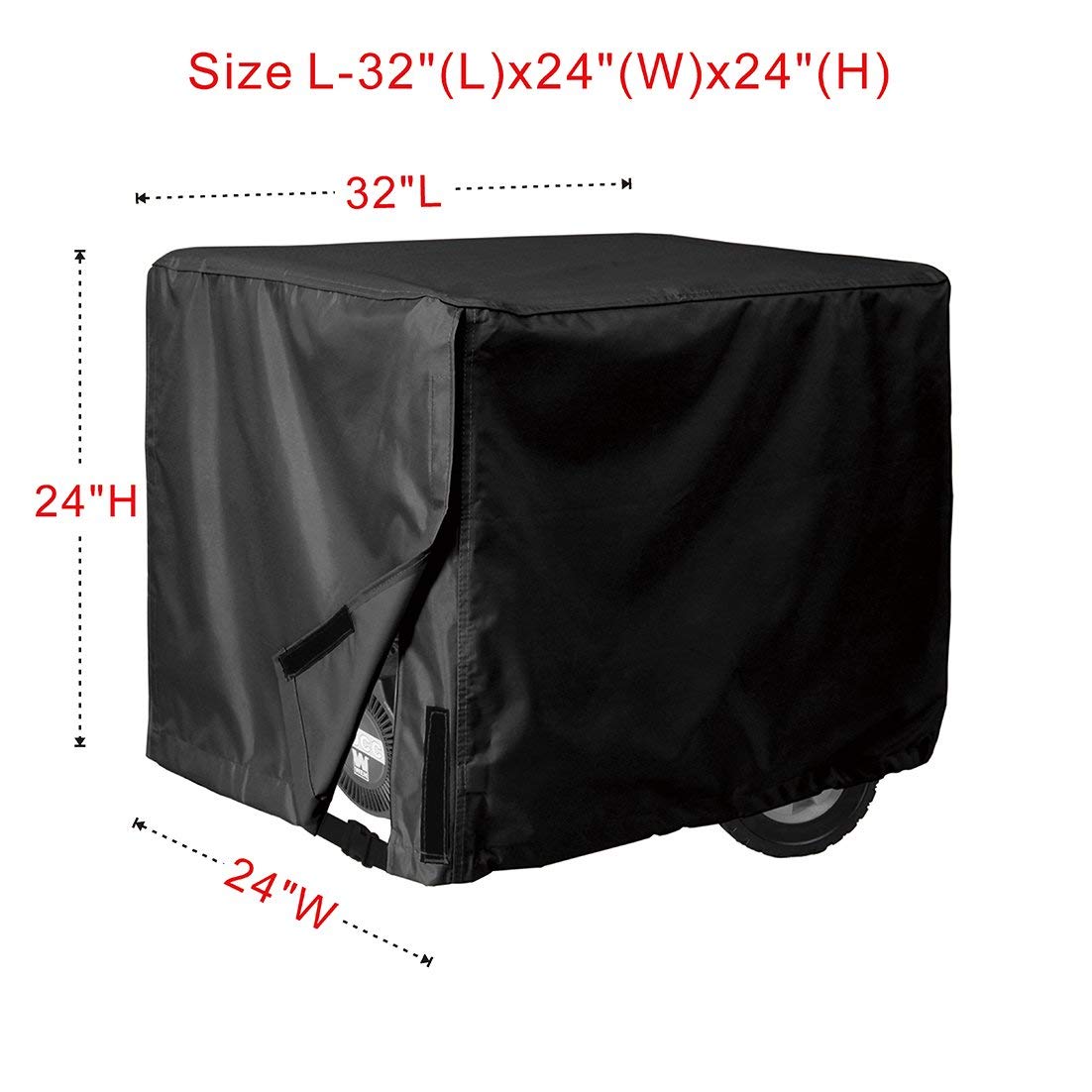 Porch Shield Waterproof Generator Cover 32 x 24 x 24 inch Bundle with Tractor Cover (Black/Light Tan)