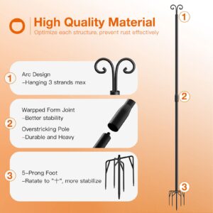 addlon String Lights Poles for Outdoors (1 x 10ft), Heavy Duty Designed to Use Year-Round for Your Garden, Patio, Wedding, Party, Birthday Decorations-Black