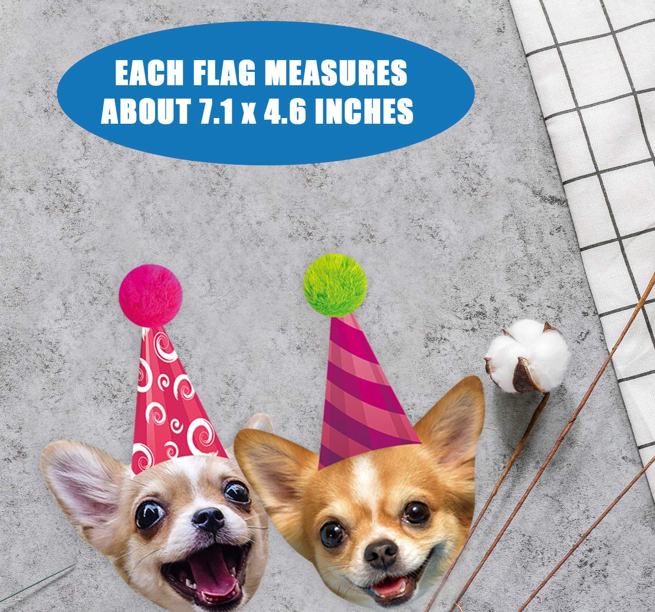 Chihuahua Dog Birthday Garland, Funny Chichi Portraits Party Decor, Dog Face Bunting Banner