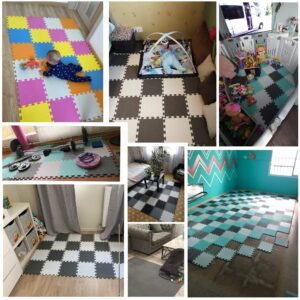 YIMINYUER Baby Playmats Floor Gyms Puzzles Jigsaw Puzzle Play mats Floor Exercise mats Frame,Fitness Yoga mats Play mat Crawling mat Flooring Black R04G301018