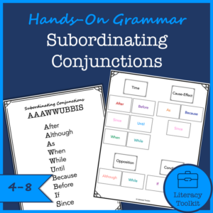 subordinating conjunctions hands-on grammar lesson with mentor sentences