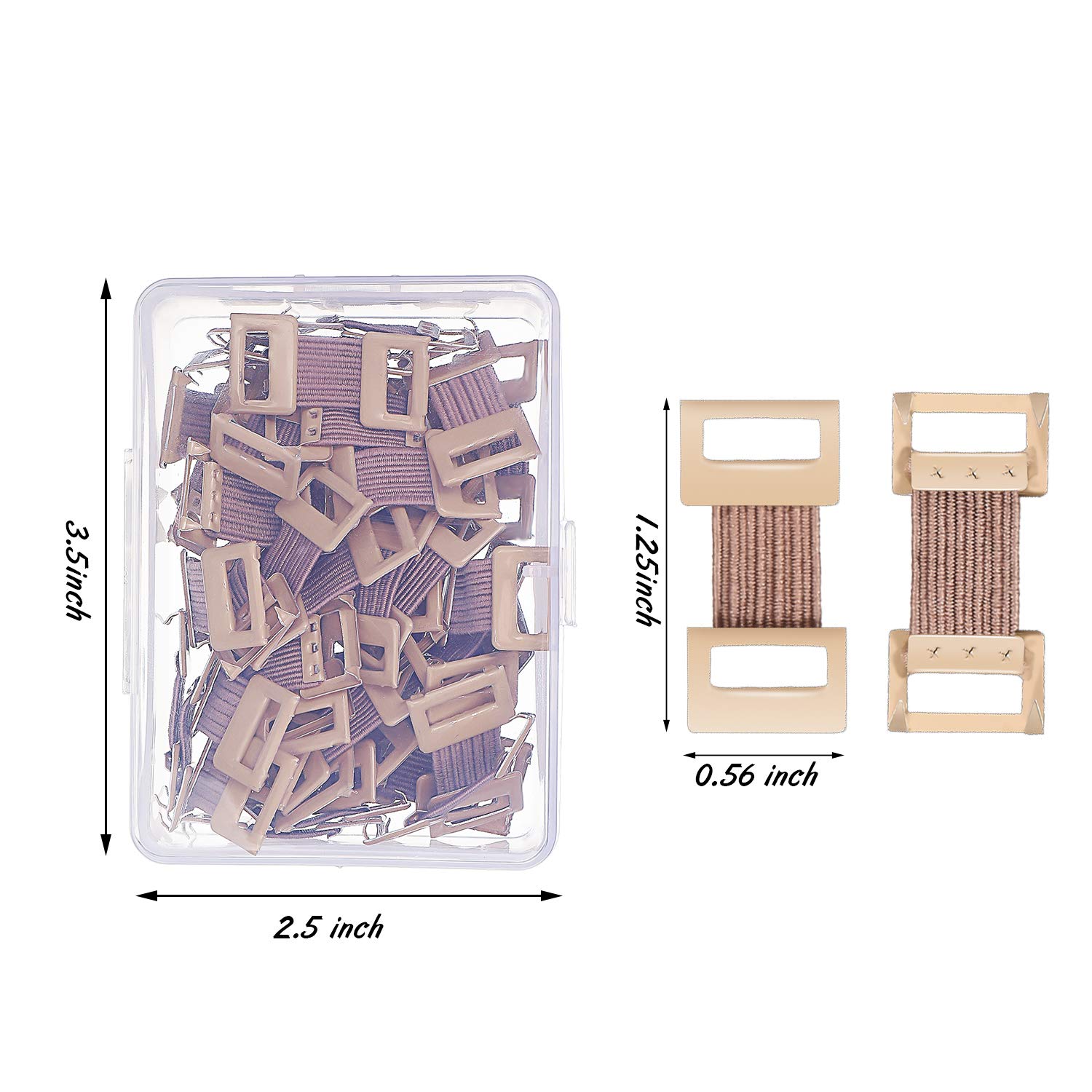 Elastic Bandage Clips Bandage Wrap Clips Stretch Metal Clips with Plastic Storage Box Replaceable Wrap Clips for Various Types Bandages (50 Pieces)